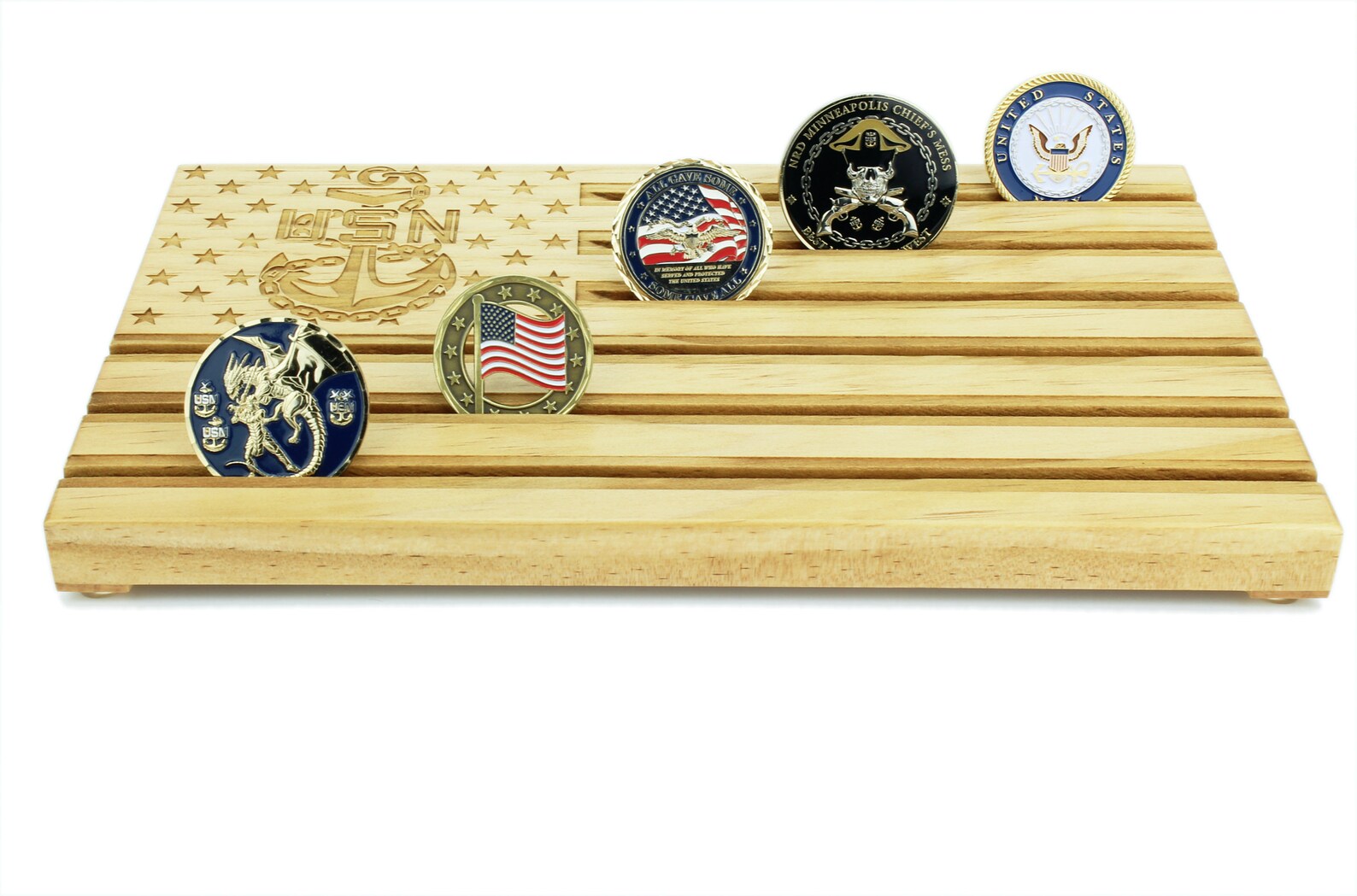 Chief Petty Officer Coin Holder - Blonde Challenge Coin Display - Chief ...