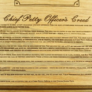 Personalized Navy Chief's Creed Plaque - Chief Pinning Gift - Chief ...