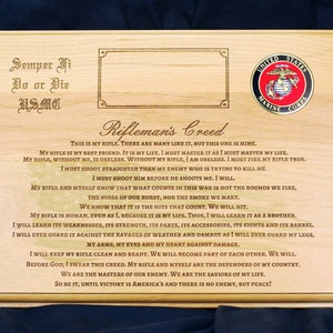 Personalized Marine Corp Rifleman's Creed Plaque - Marine Award - USMC ...