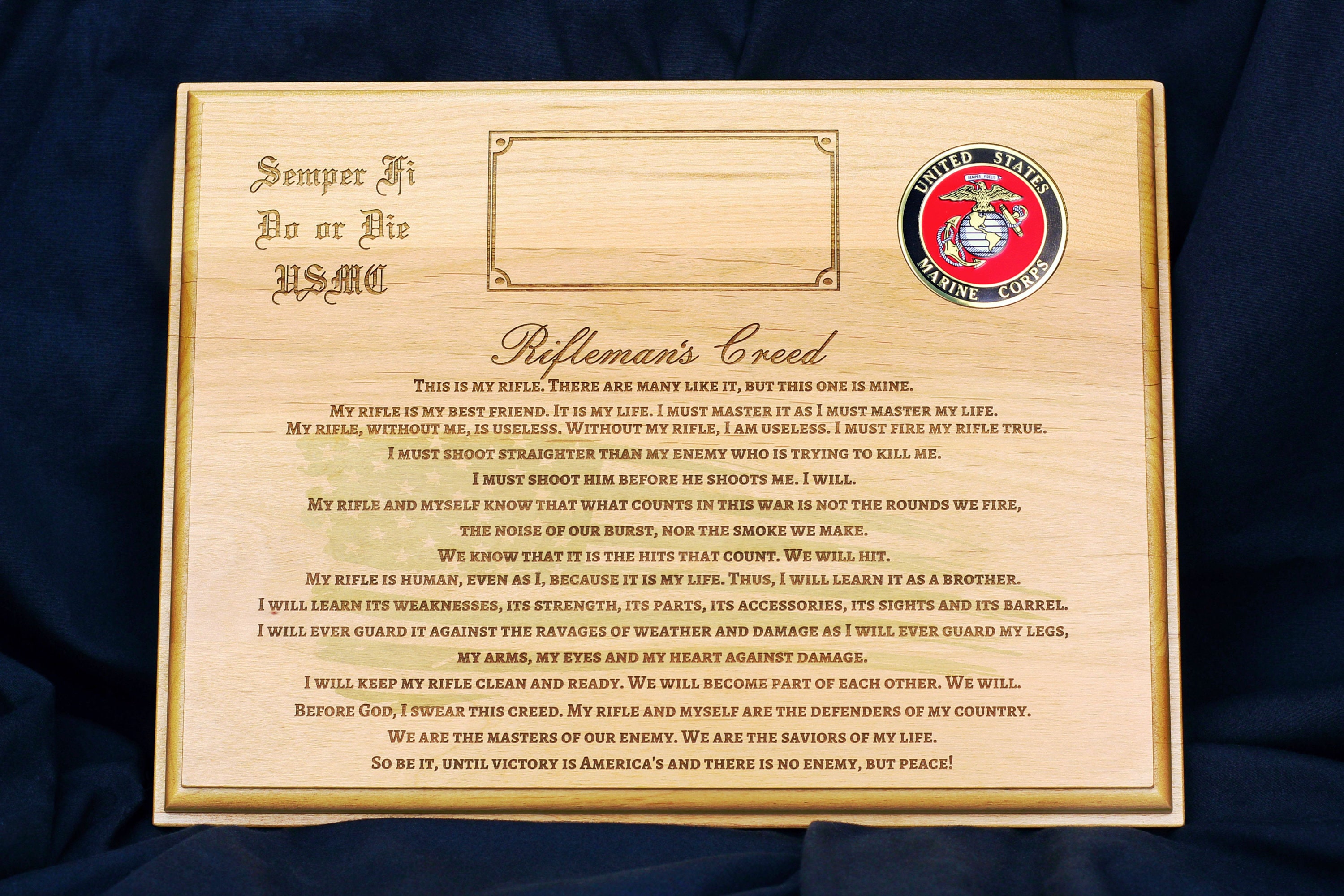 Personalized Marine Corp Rifleman's Creed Plaque Marine - Etsy