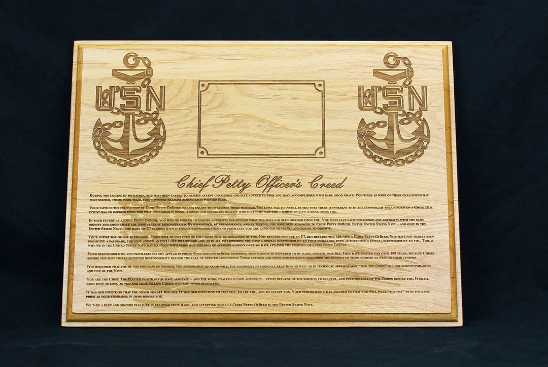 Personalized Navy Chief's Creed Plaque - Chief Pinning Gift - Chief ...