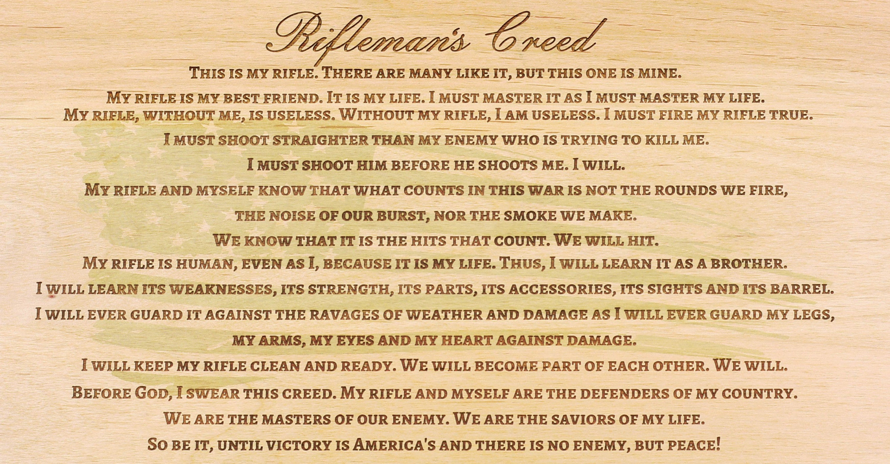 Personalized Marine Corp Rifleman's Creed Plaque Marine - Etsy