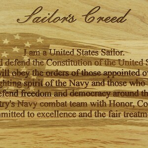 Personalized Navy Sailor's Creed Plaque - Etsy