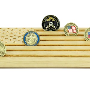 Wooden American Flag - Challenge Coin Display - Wood Flag - Military ...