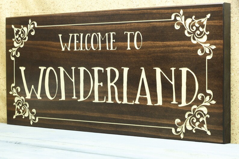 Welcome to Wonderland Wood Sign tall - Etsy