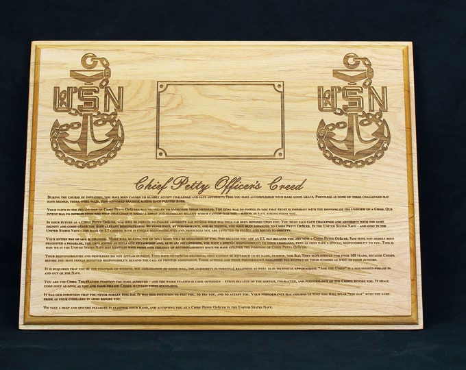 Personalized Navy Chief's Creed Plaque - Chief Pinning Gift - Chief ...