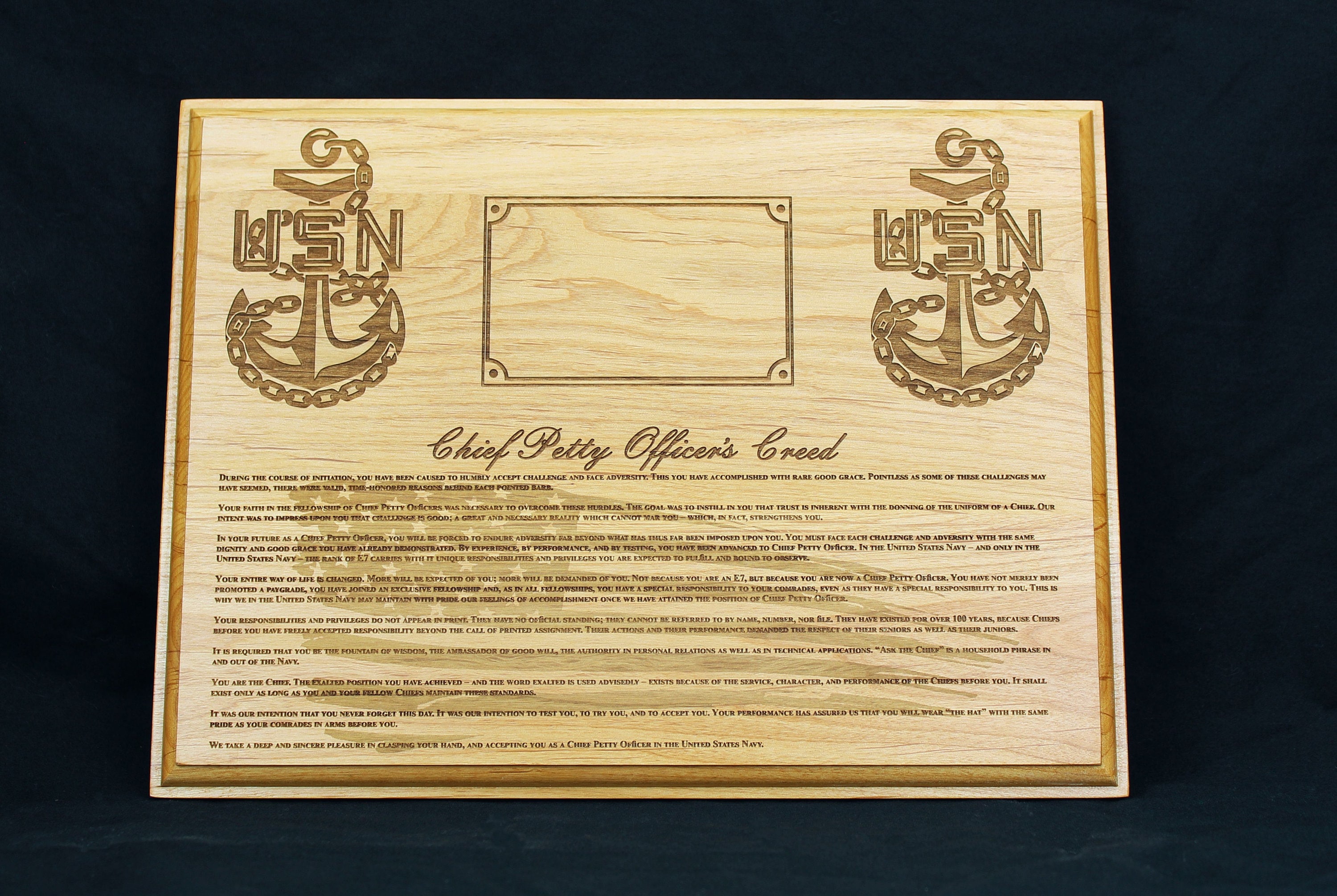 Personalized Navy Chief's Creed Plaque Chief Pinning | Etsy