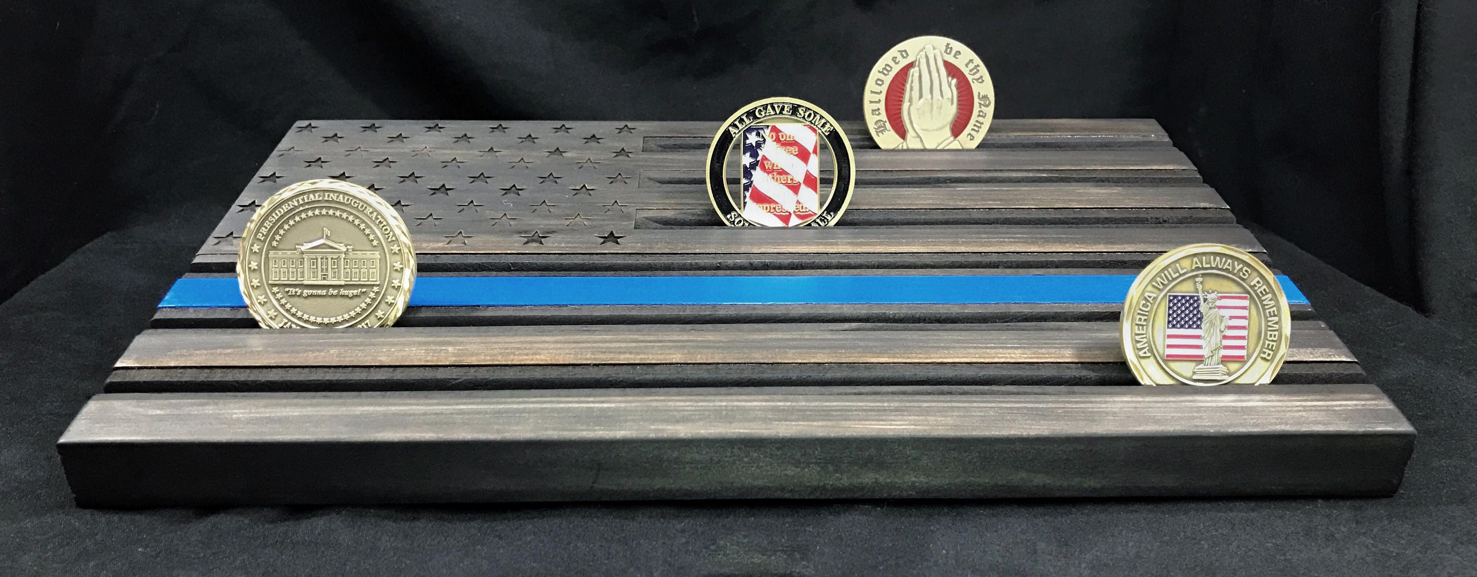 Thin Blue Line Challenge Coin Display Personalized | Etsy