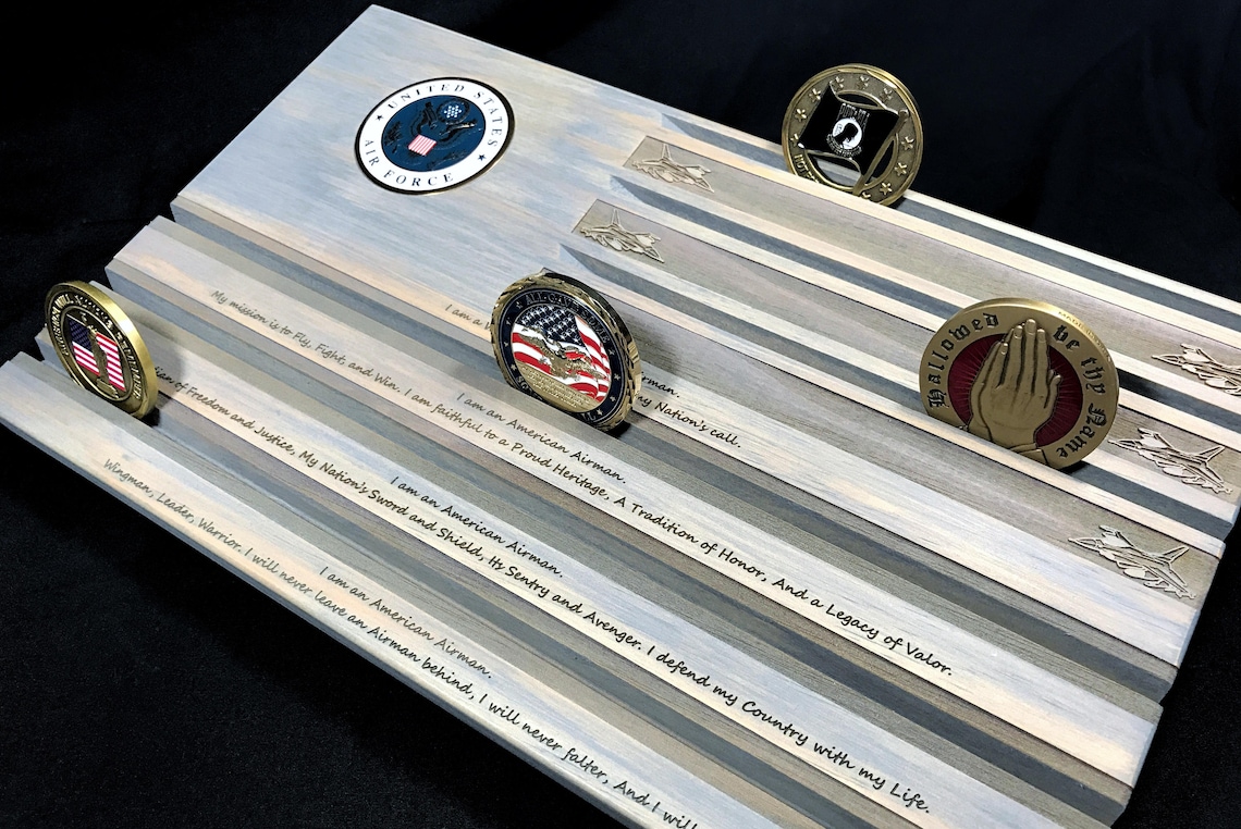 Gray Air Force Challenge Coin Display Coin Holder - Etsy