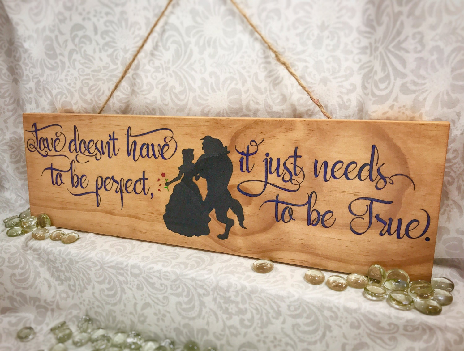 Beauty and the Beast Wood Sign Engraved Hand Painted | Etsy
