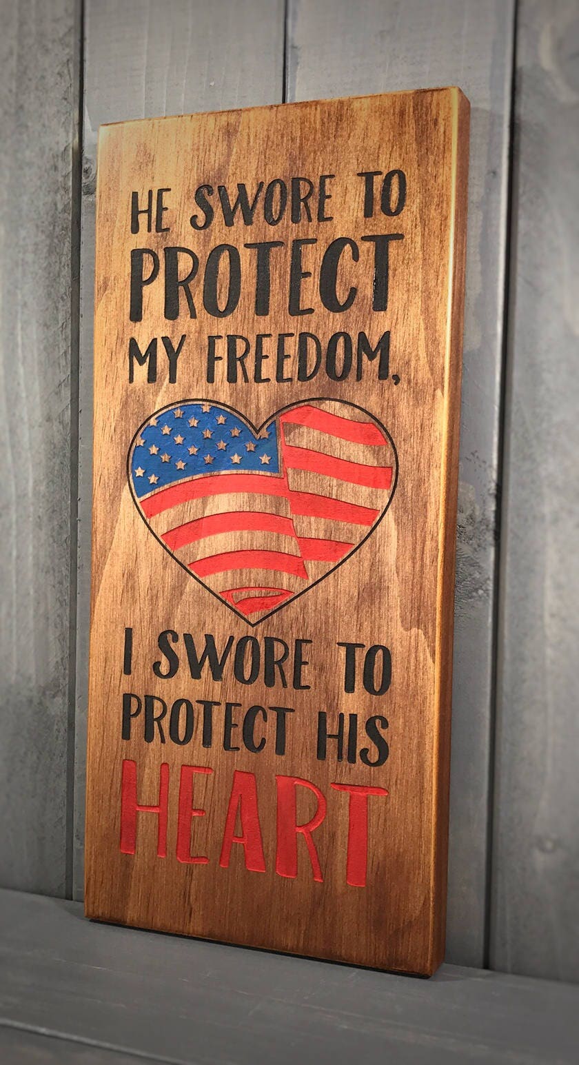 Patriotic Wood Sign Military Wife Military Spouse Red - Etsy
