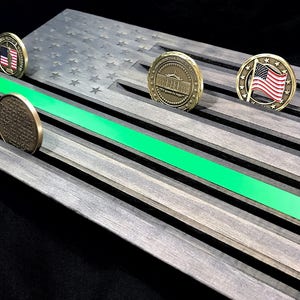 Thin Green Line Challenge Coin Display Personalized | Etsy