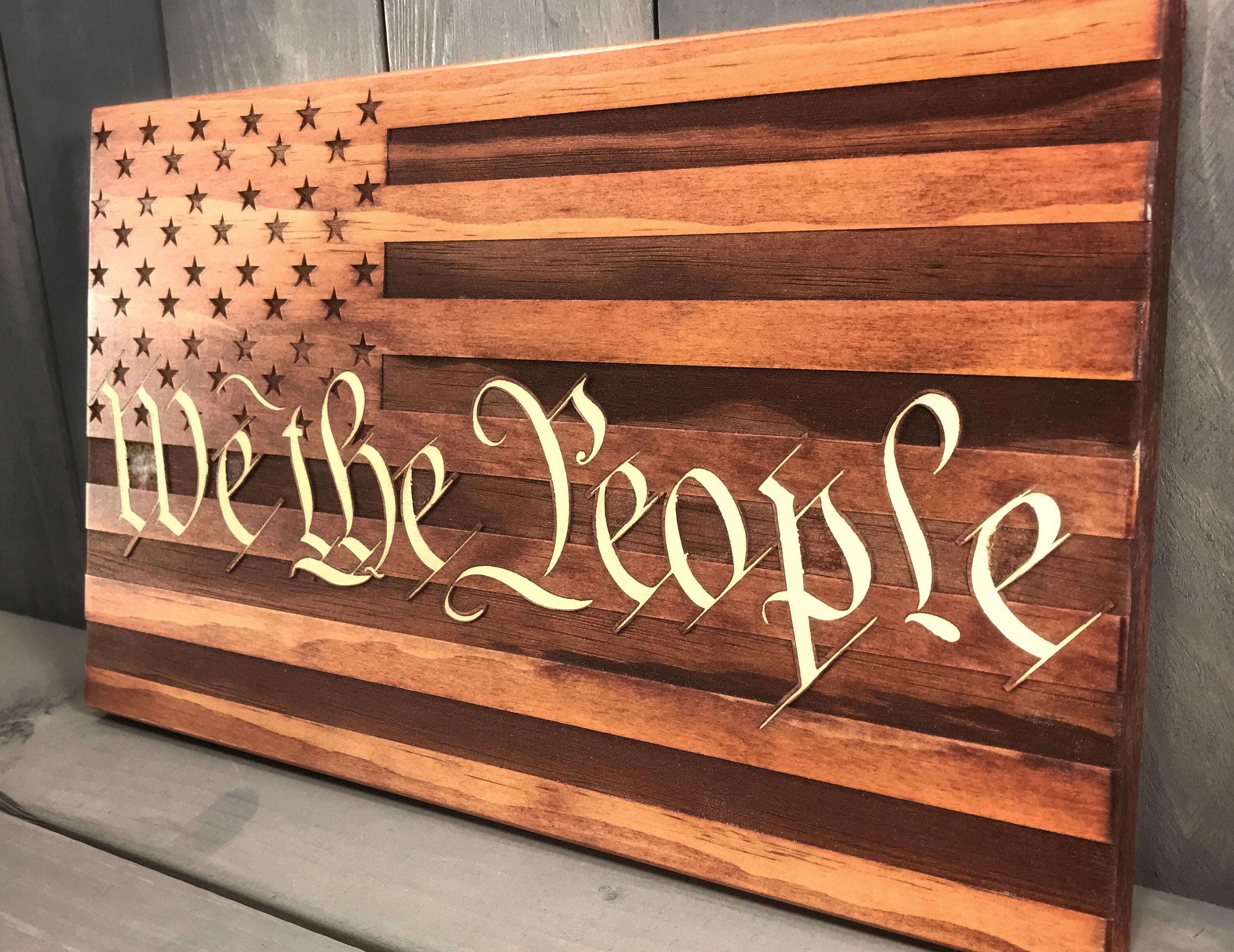 We the People Wall Hanging Constitution Wall Flag Engraved - Etsy