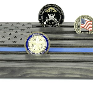 Thin Blue Line Challenge Coin Display - Personalized - Etsy