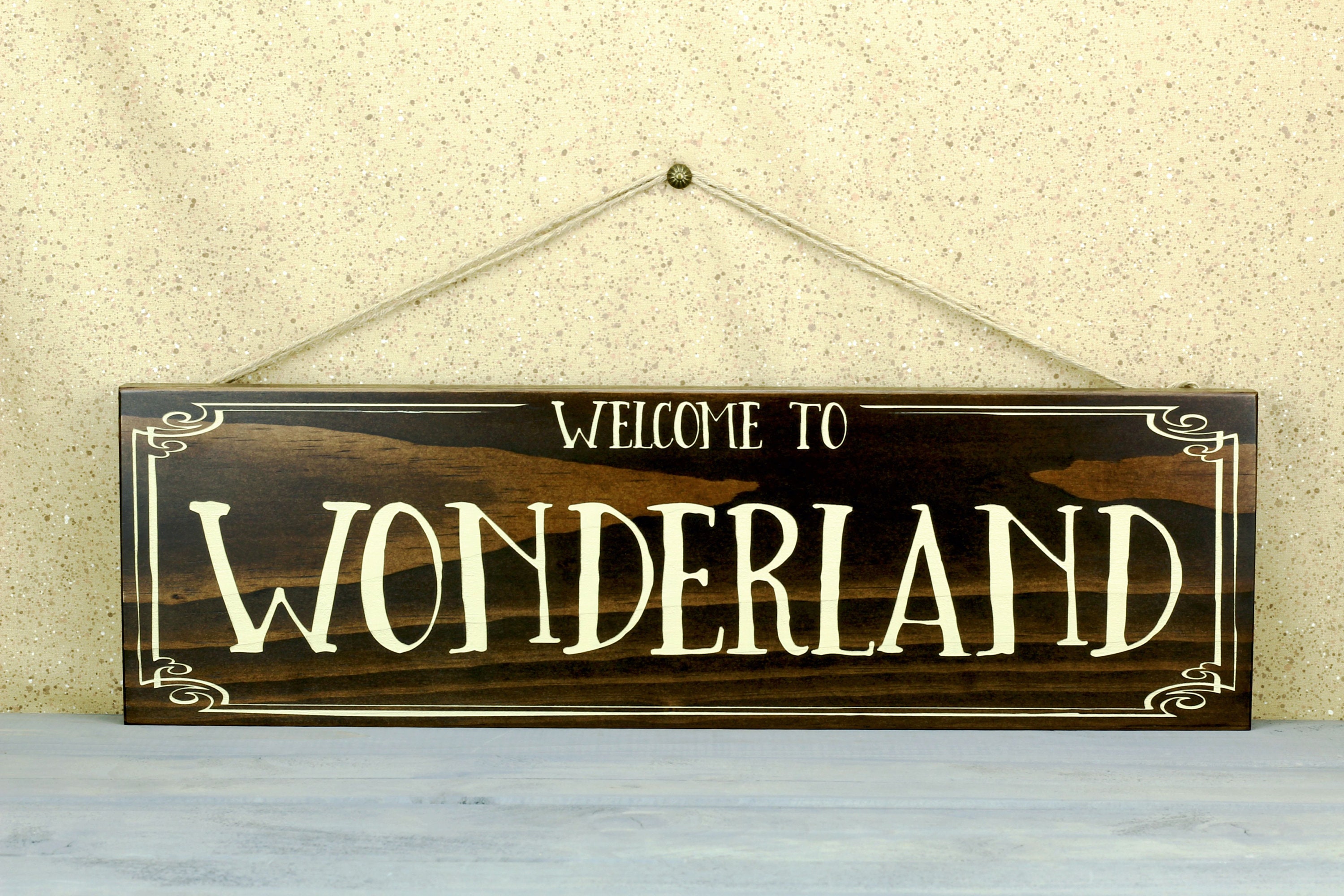 Welcome to Wonderland Wood Sign wide - Etsy