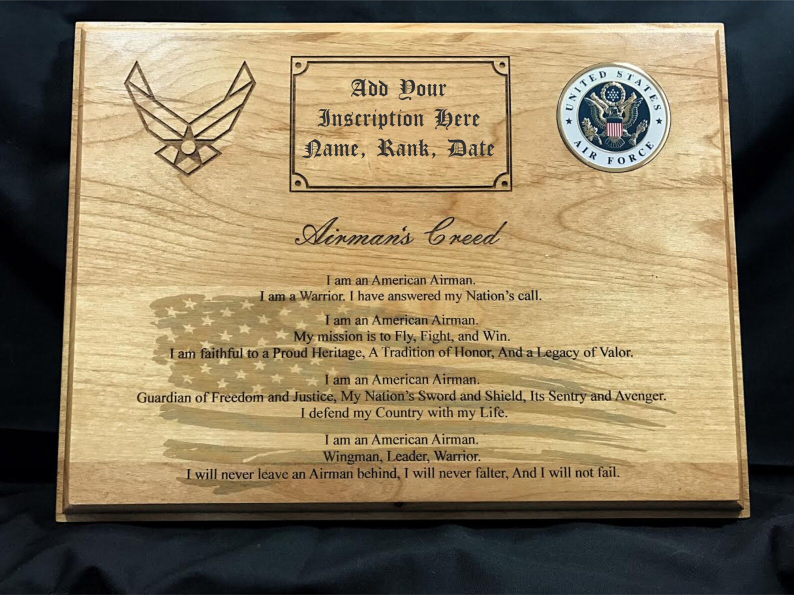 Personalized Air Force Airman's Creed Plaque | Etsy