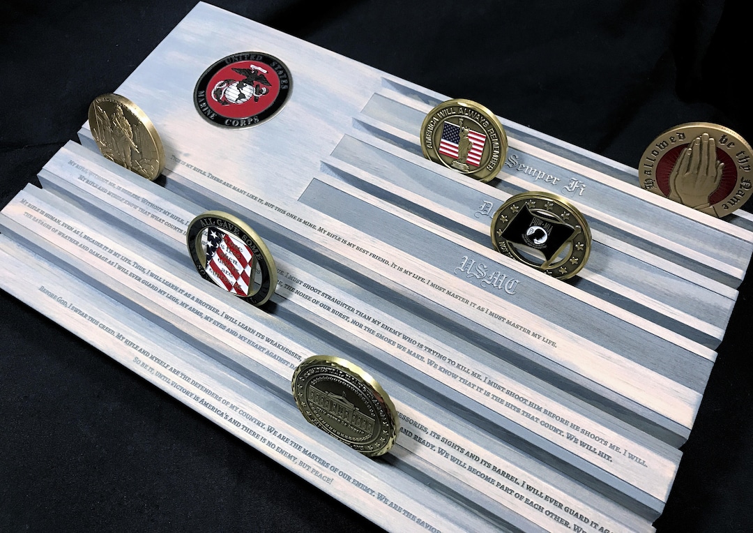 Gray Marine Challenge Coin Display Holder - Military Challenge Coin ...