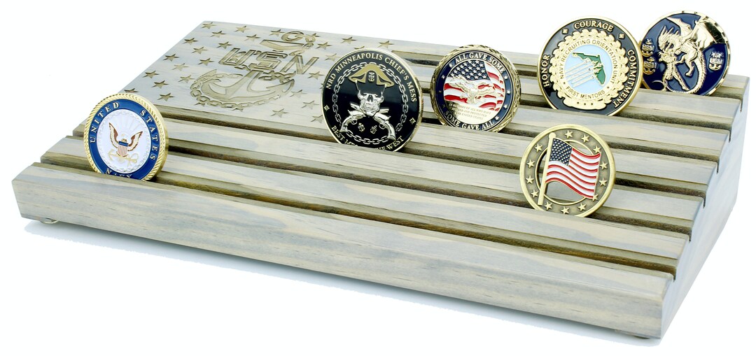 Navy Chief Petty Officer Coin Rack - Gray - Challenge Coin Display ...
