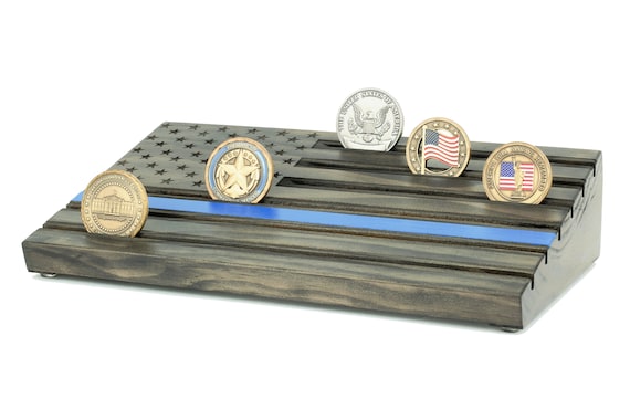 Thin Blue Line Challenge Coin Display Personalized | Etsy