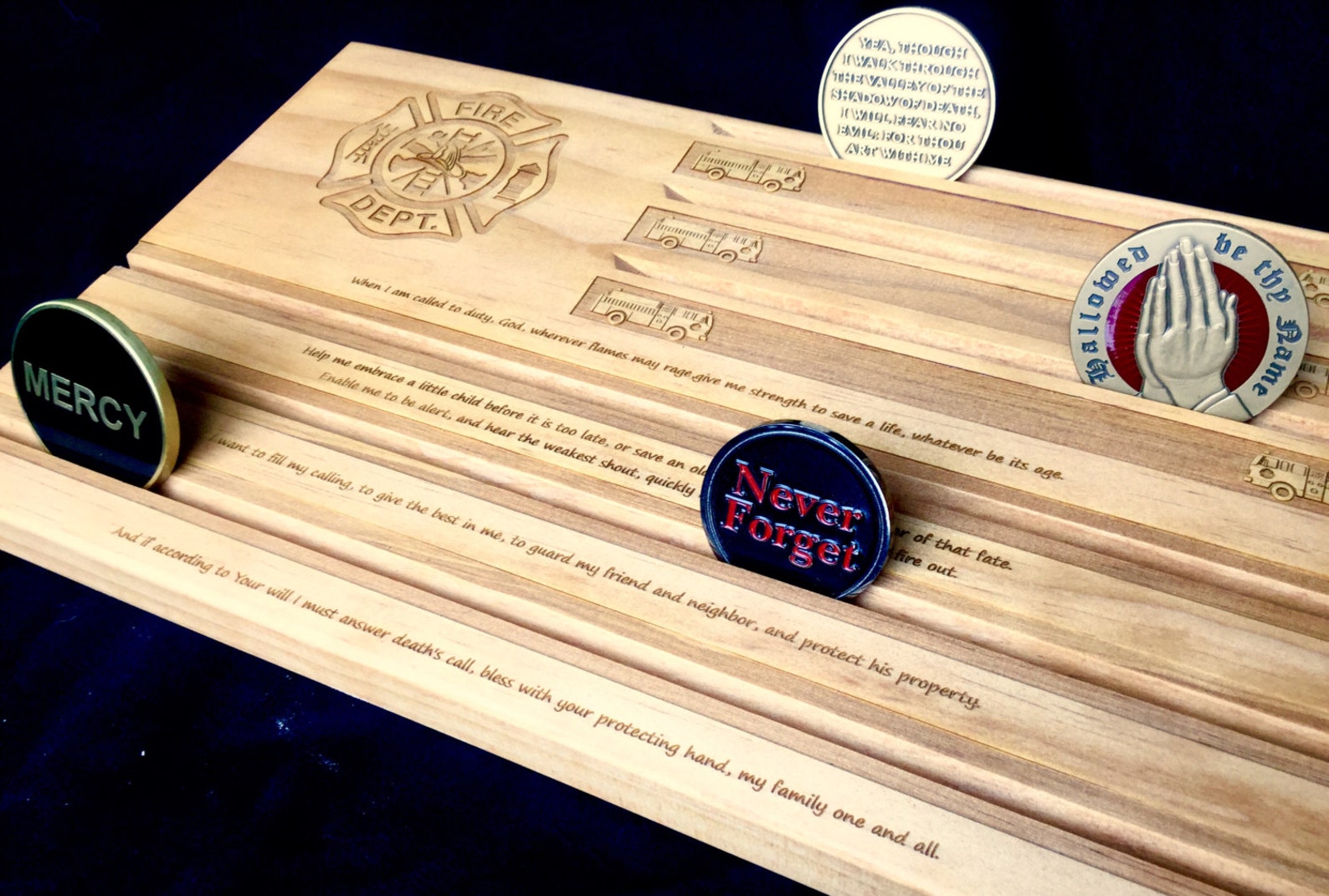 Firefighter Challenge Coin Display Holder Firefighter's - Etsy