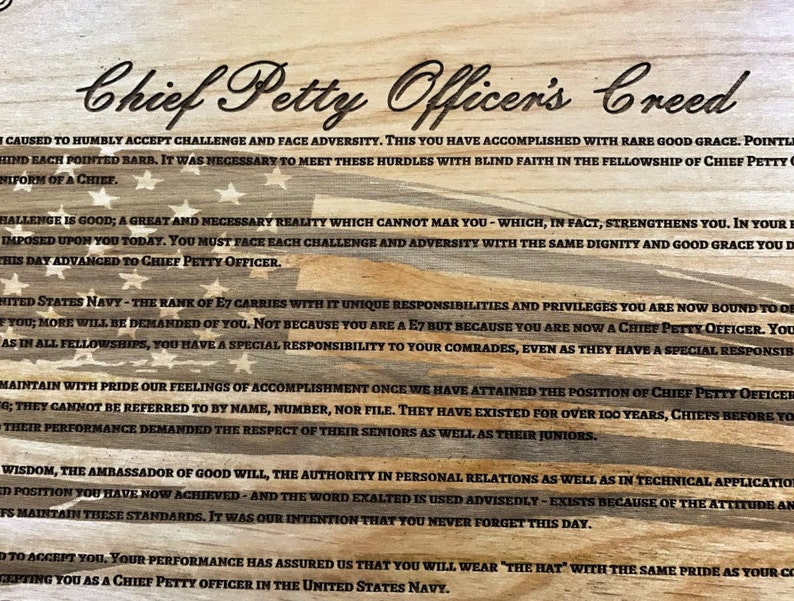 Personalized Navy Chief's Creed Plaque | Etsy