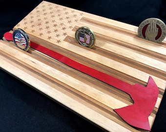 Thin Red Line Firefighter Challenge Coin Display, Fireman Challenge ...