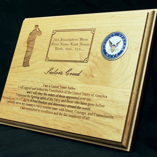 Navy Sailor Creed Plaque - Etsy