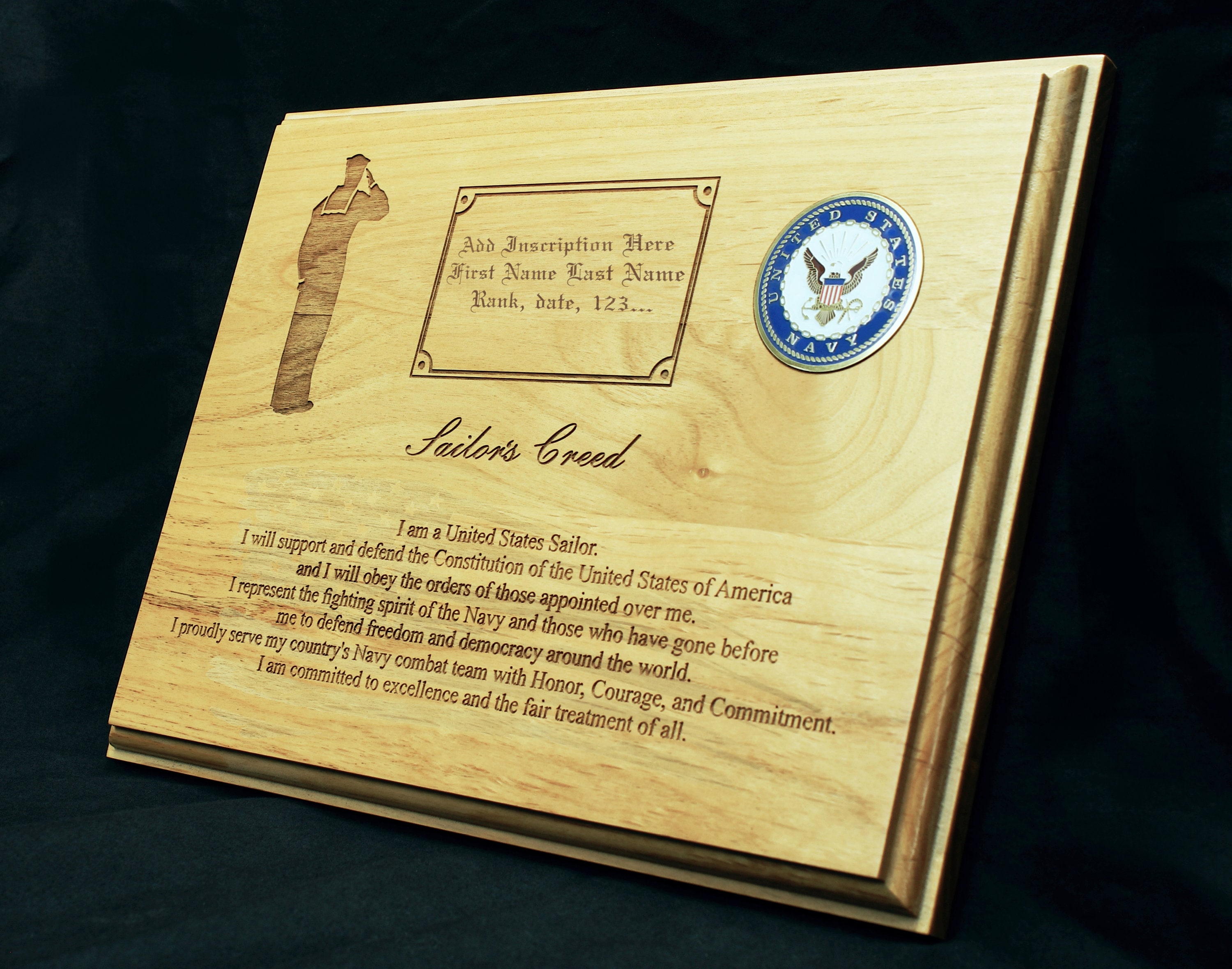 Personalized Navy Sailor's Creed Plaque - Etsy