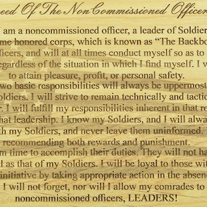 Personalized Army NCO Creed Plaque - Etsy