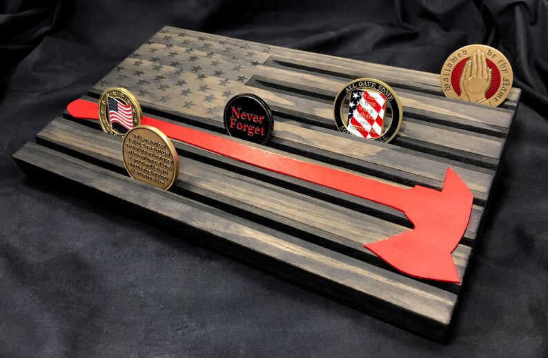 Firefighter's Axe Challenge Coin Display Thin Red Line | Etsy