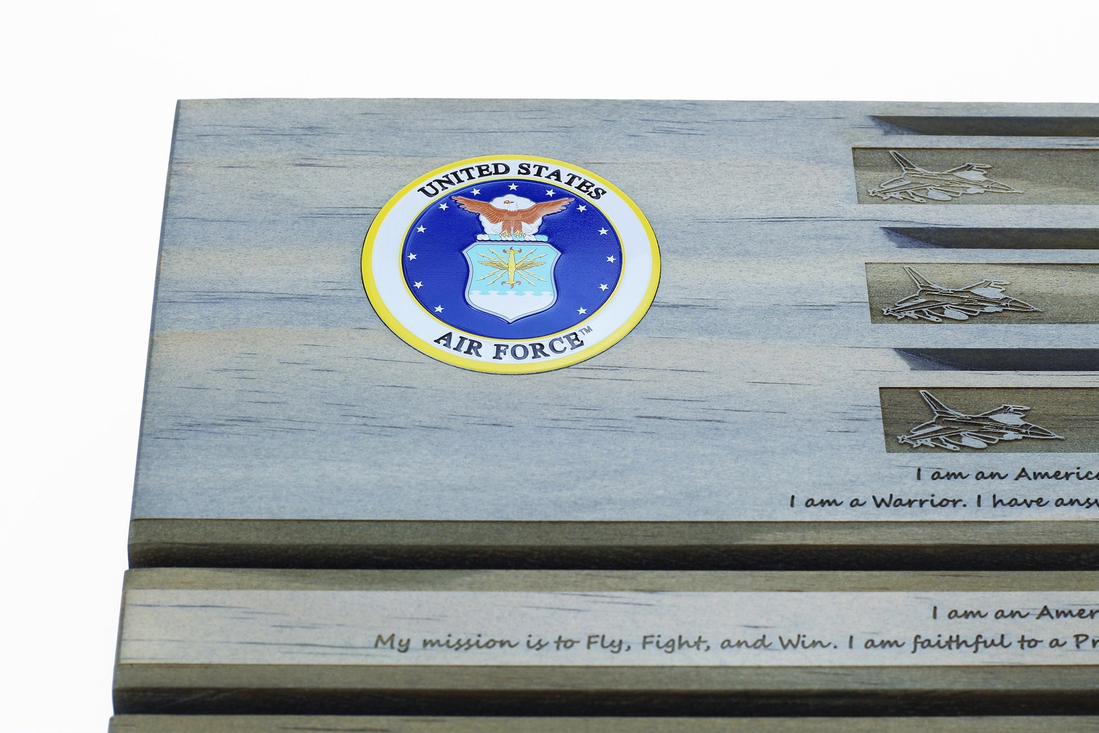 Gray Air Force Challenge Coin Display - Coin Holder - Airman's Creed ...