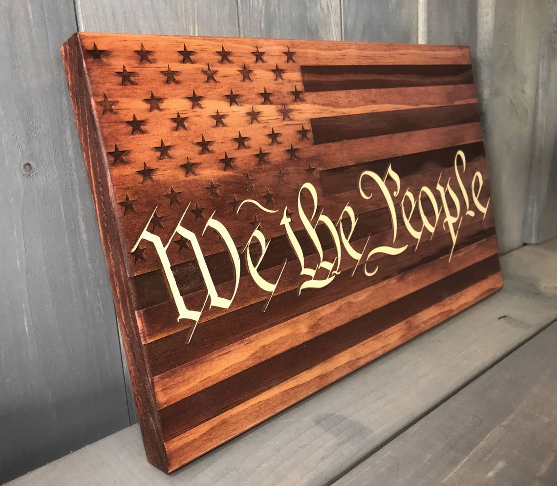 We the People Wall Hanging Constitution Wall Flag Engraved | Etsy