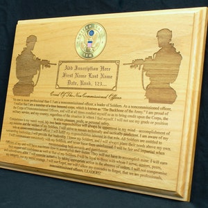 BETTER Army NCO Creed of the Noncommissioned Officer Aged Parchment ...