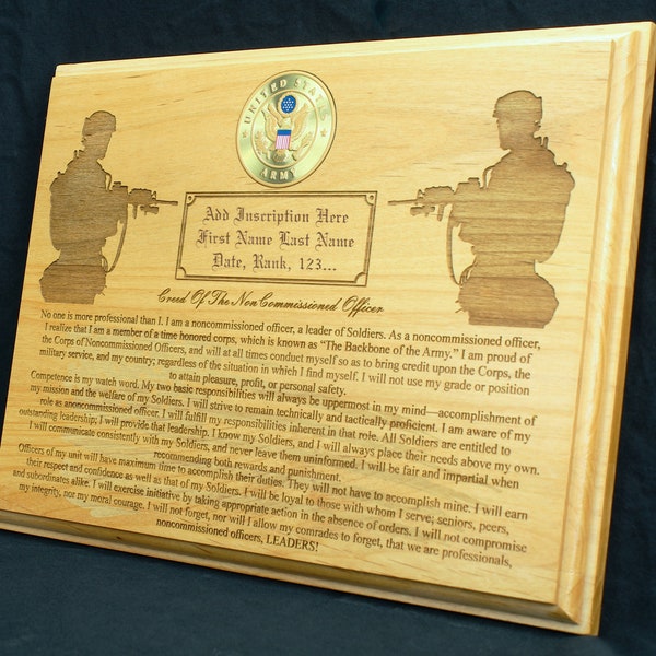 Army Nco Creed Plaque - Etsy