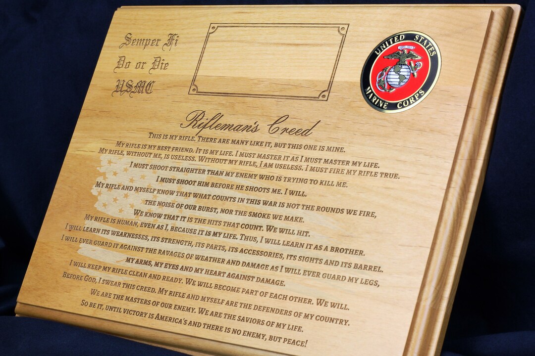 Personalized Marine Corp Rifleman's Creed Plaque - Marine Award - USMC ...