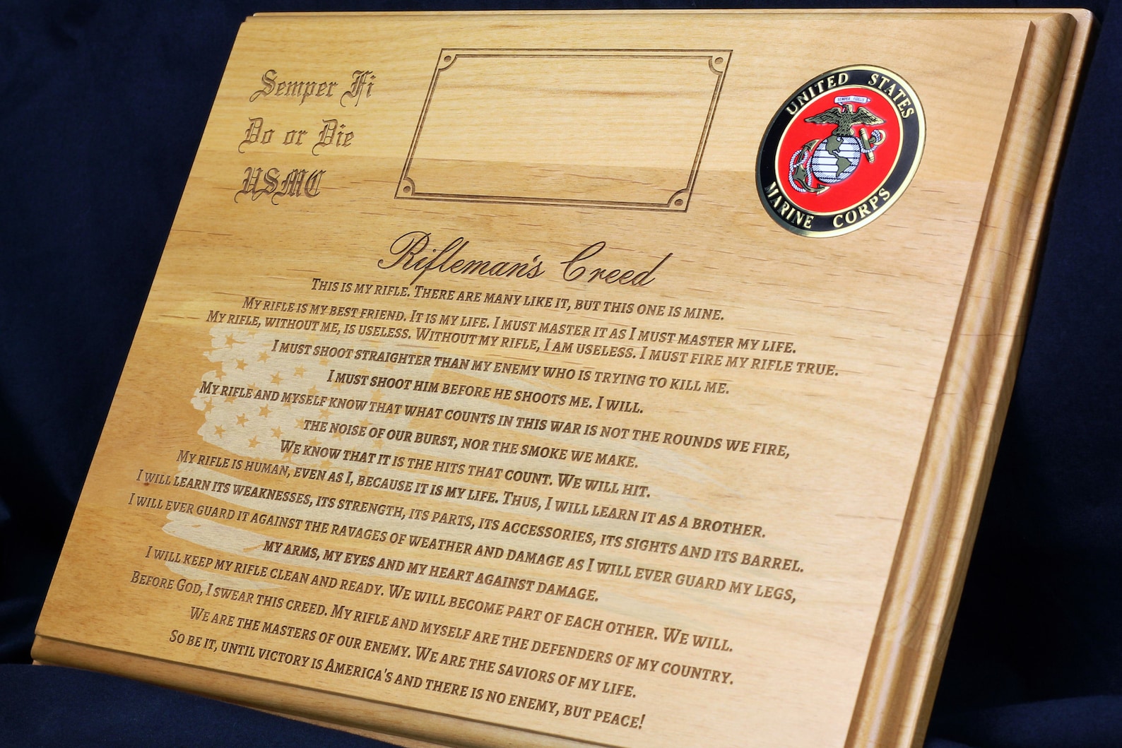 Personalized Marine Corp Rifleman's Creed Plaque Marine Award USMC ...