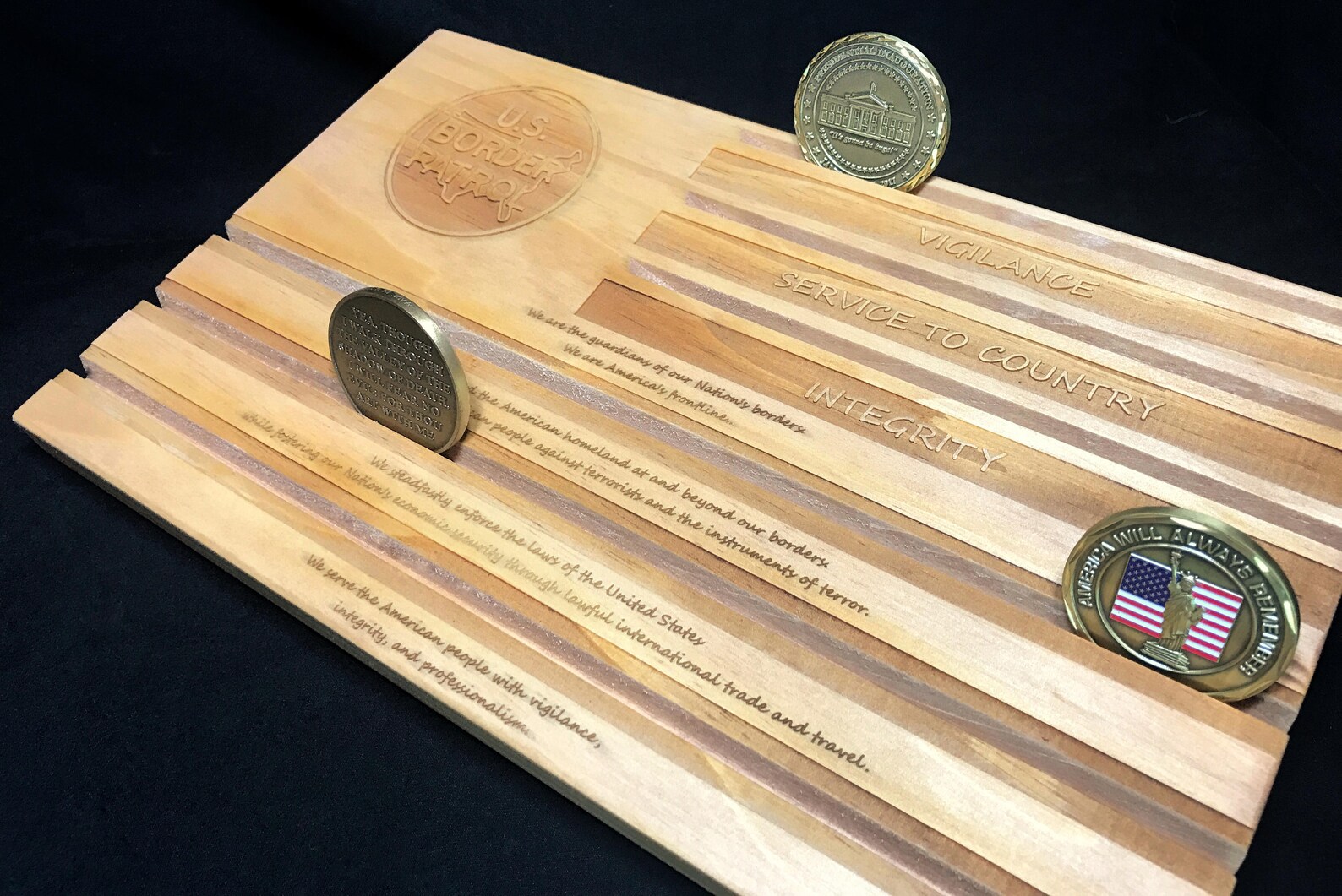 U.S. Border Patrol Challenge Coin Display - Coin Holder - Coin Rack ...