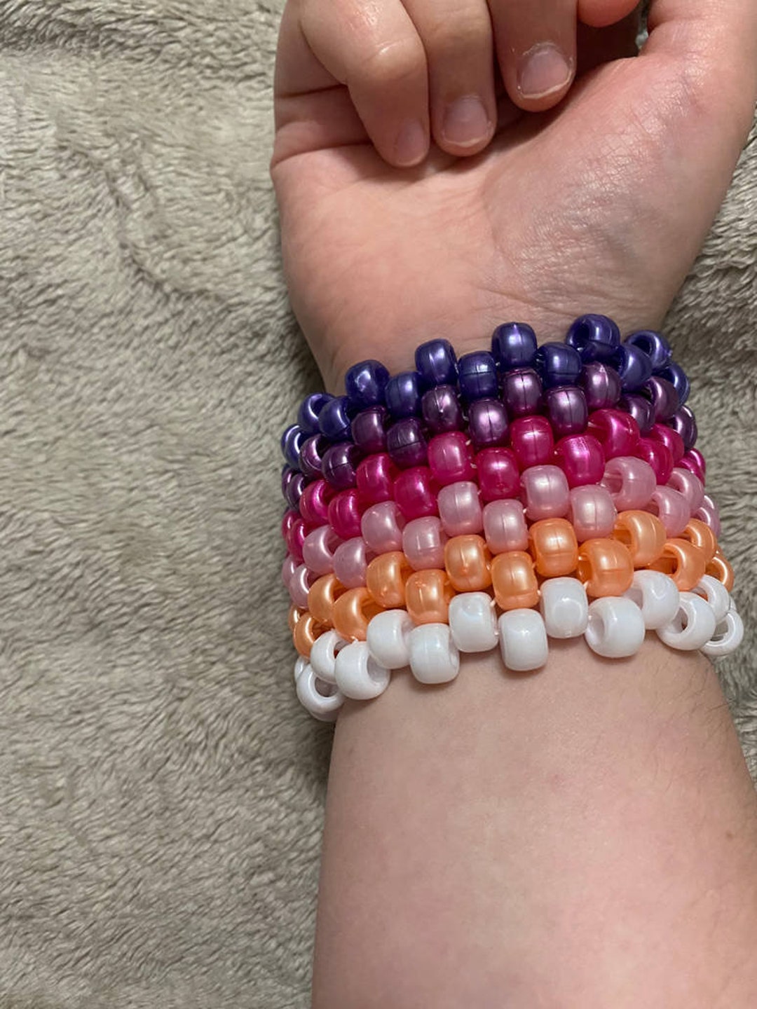 Cinthean Pride Flag Pearlescent Bead Kandi Cuff Bracelet - Etsy