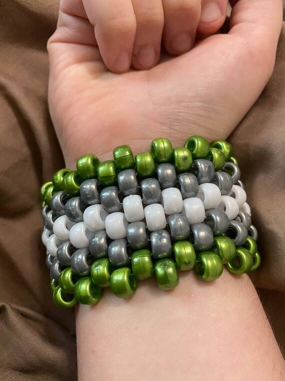 Grayromantic/gray-aro Pride Flag Pearlescent Bead Kandi Cuff - Etsy