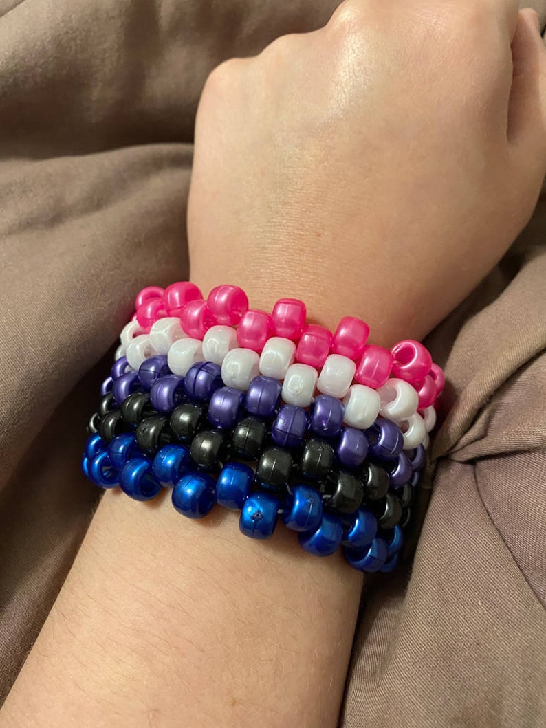 Genderfluid Pride Flag Pearlescent Bead Kandi Cuff Bracelet - Etsy