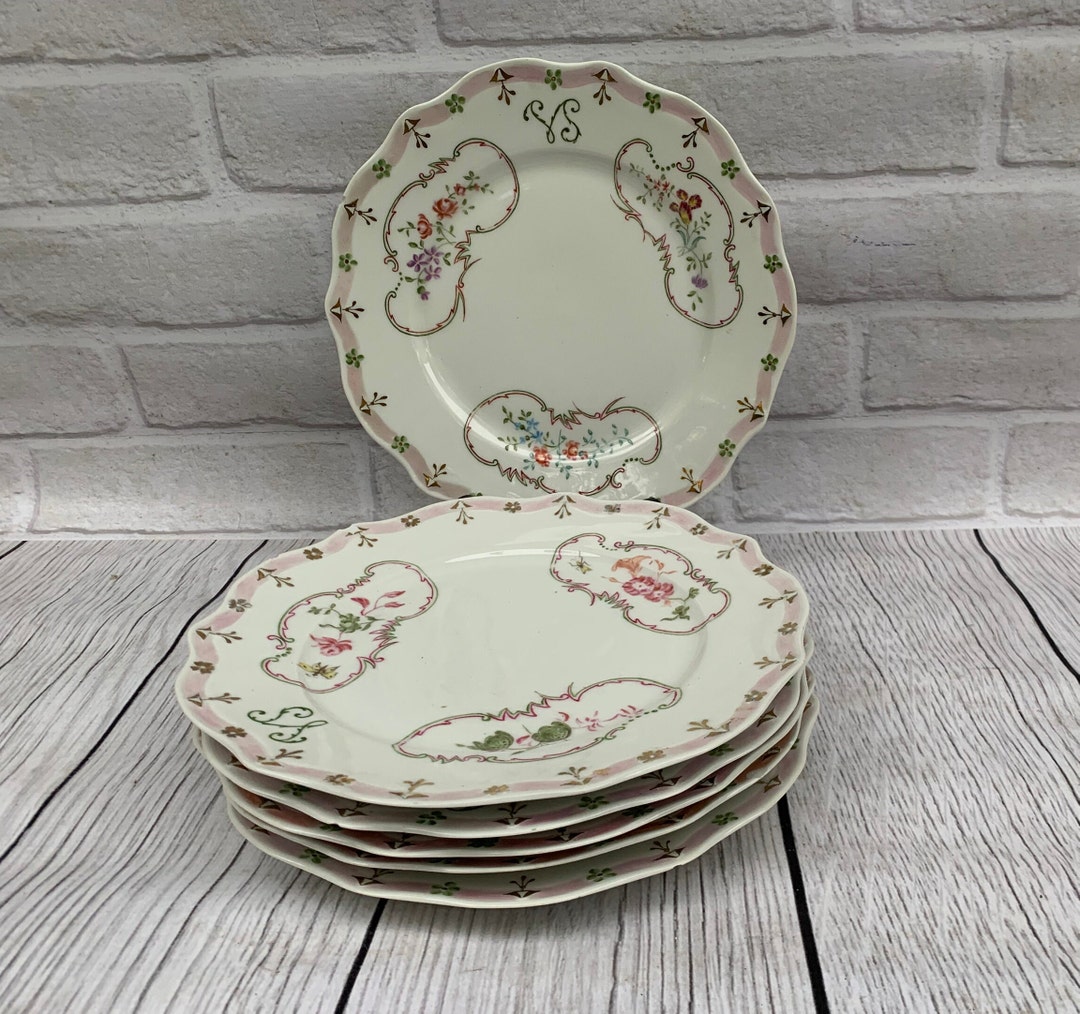 Lot 6 X Dinner Plates /jean Pouyat/limoges, France/genuine Botanical ...