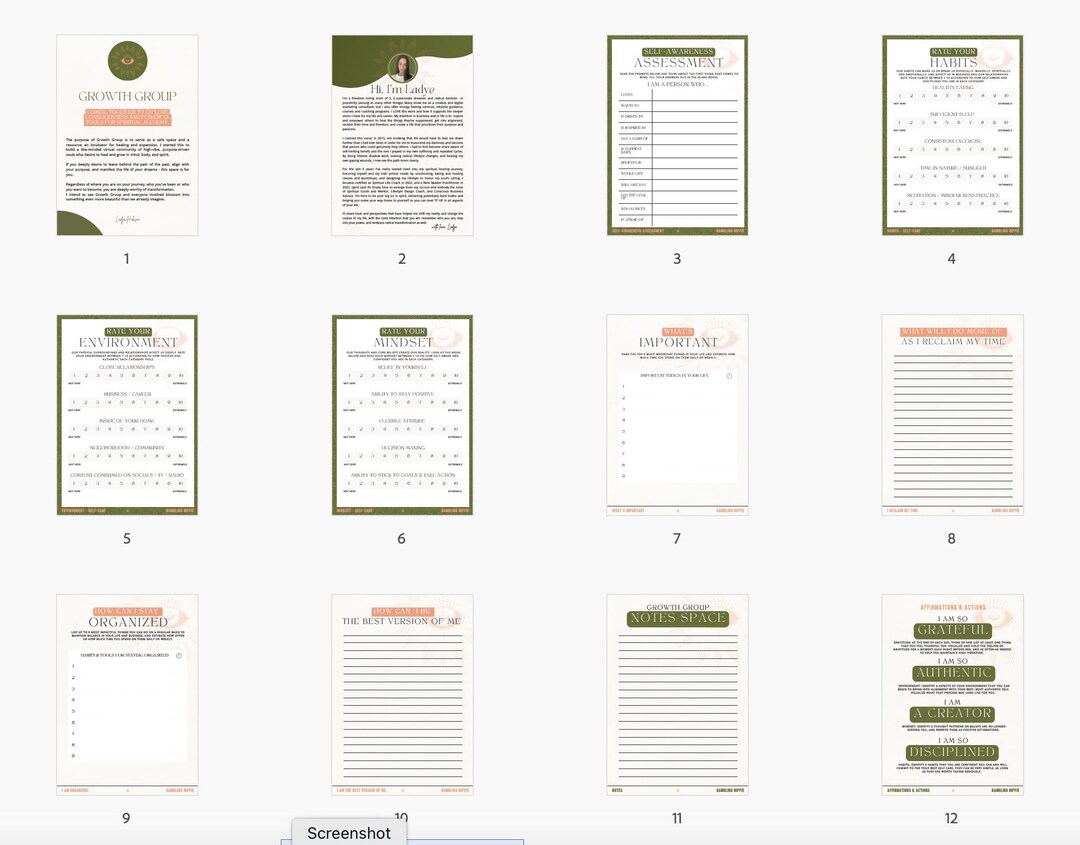 Growth Group Workshop Packet Printable PDF Self-empowerment Worksheets ...