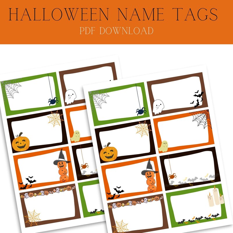 Halloween Name Tags - Etsy