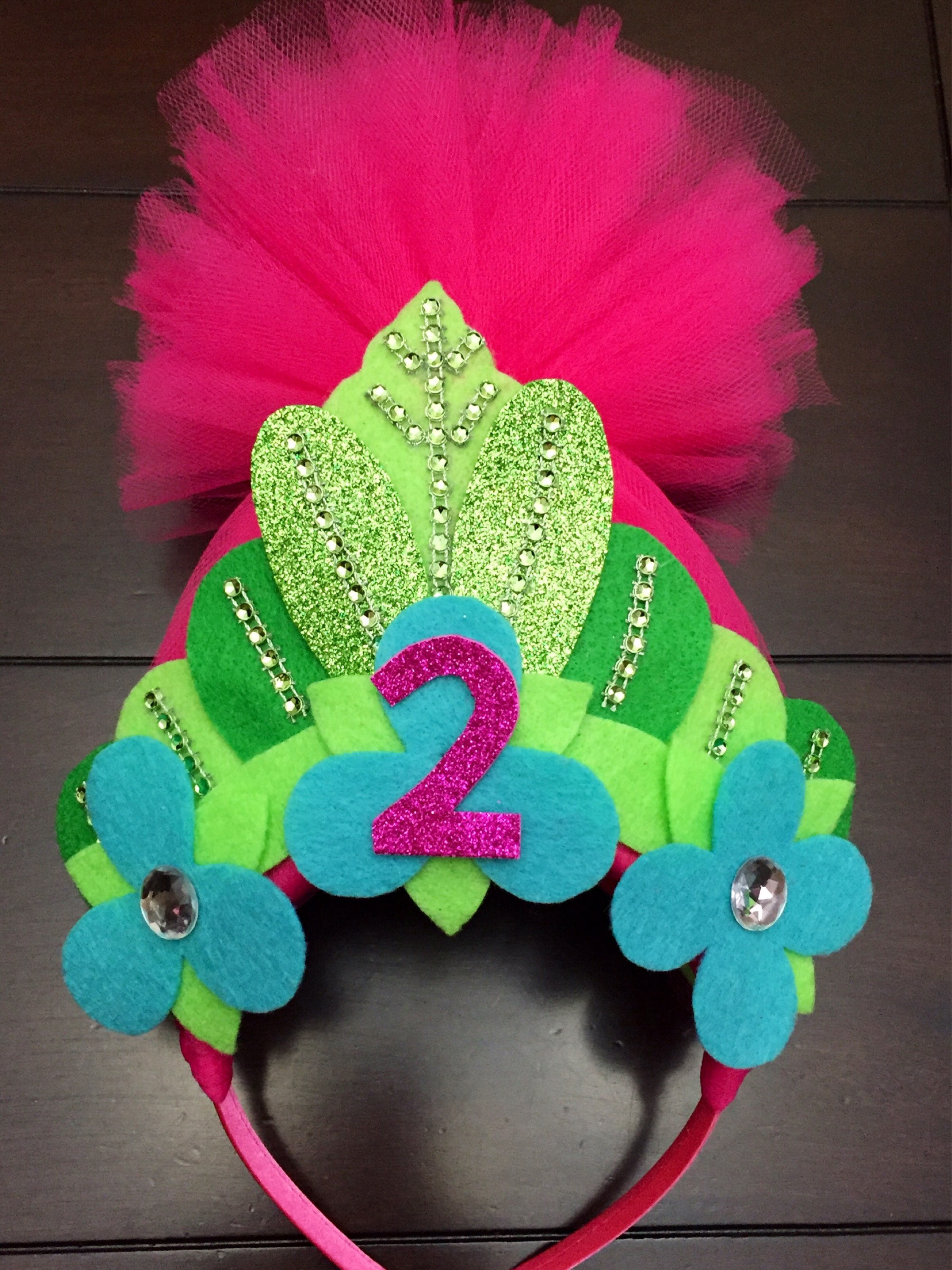 Poppy Crown Trolls Headband Trolls Crown Trolls Birthday | Etsy