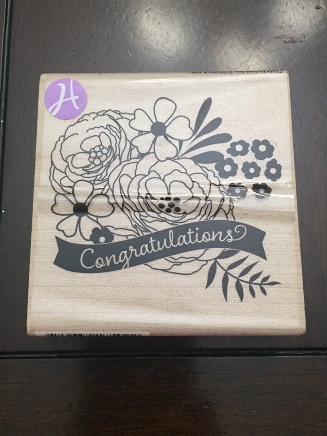 Congratulations Stamp, Flower Stamp, Floral Stamp, Card Making Stamp ...