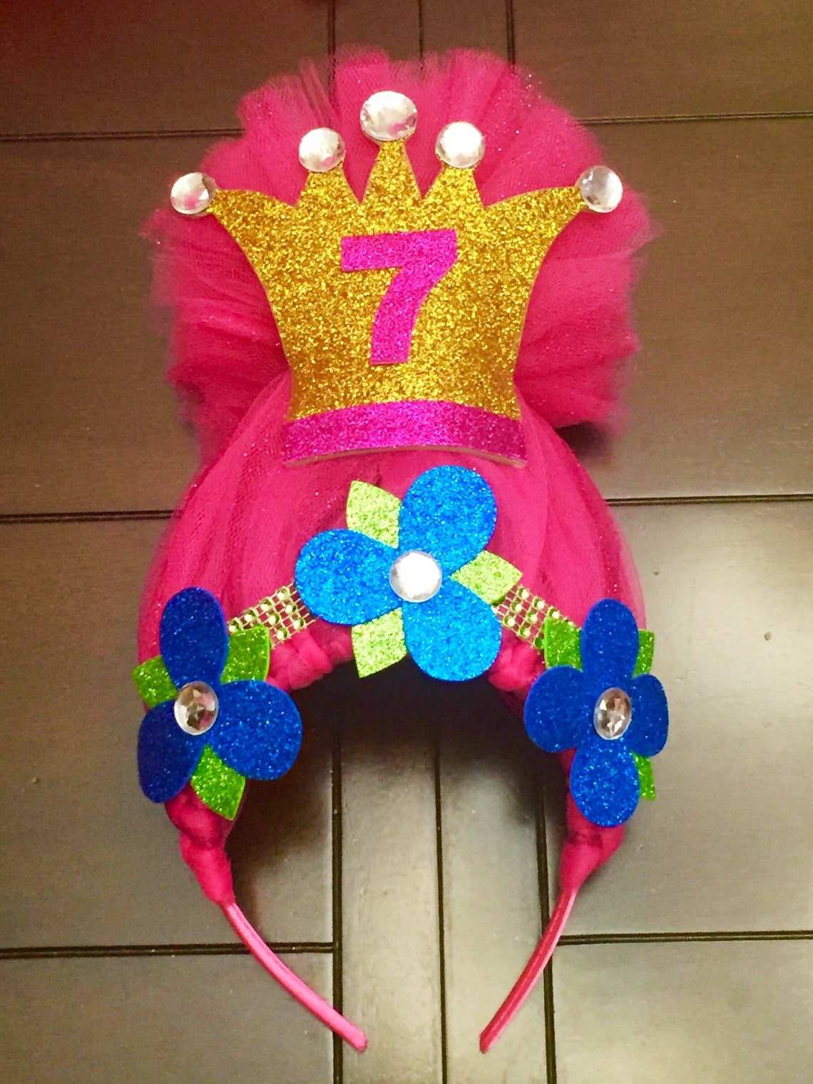 Trolls Headband, Trolls Crown, Pink Troll Headband, Trolls Crown ...