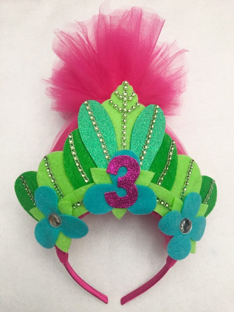 Poppy Crown Trolls Headband Trolls Crown Trolls Birthday | Etsy