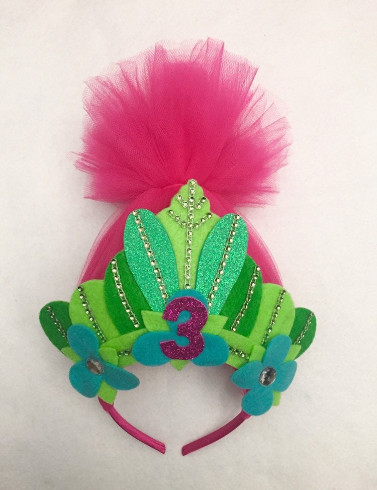Poppy Crown Trolls Headband Trolls Crown Trolls Birthday | Etsy
