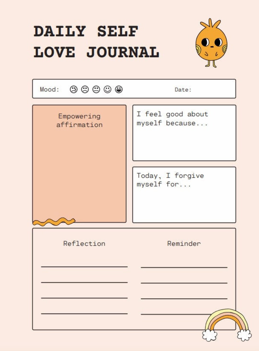 Fun Printable Self-care / Self-love Planner - Bundle Affirmations ...