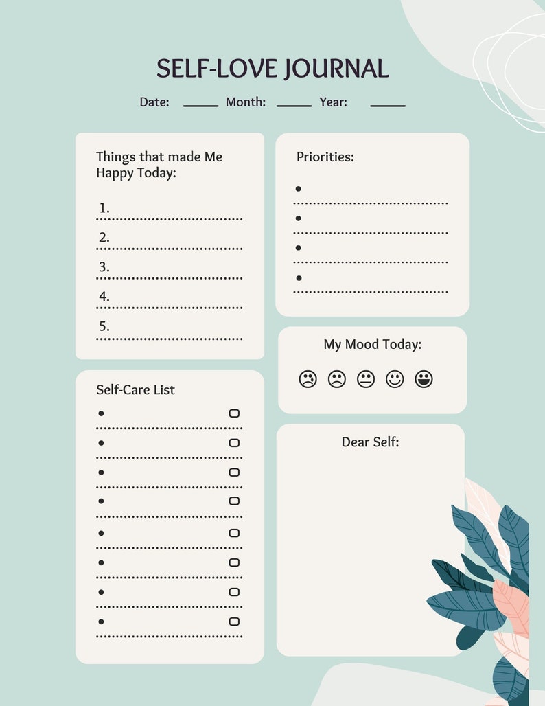 Beautiful Printable Self-care / Self-love Planner - 3 Style Bundle - Etsy